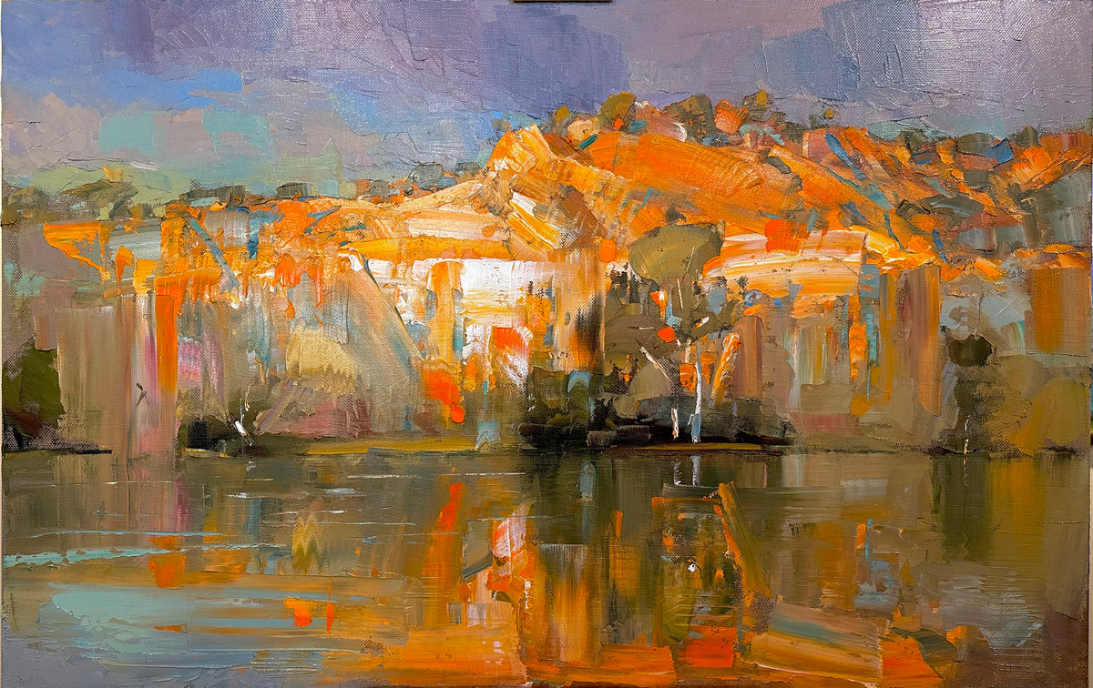Heading Cliffs Evening, Murray River – Richard Musgrave-Evans Art